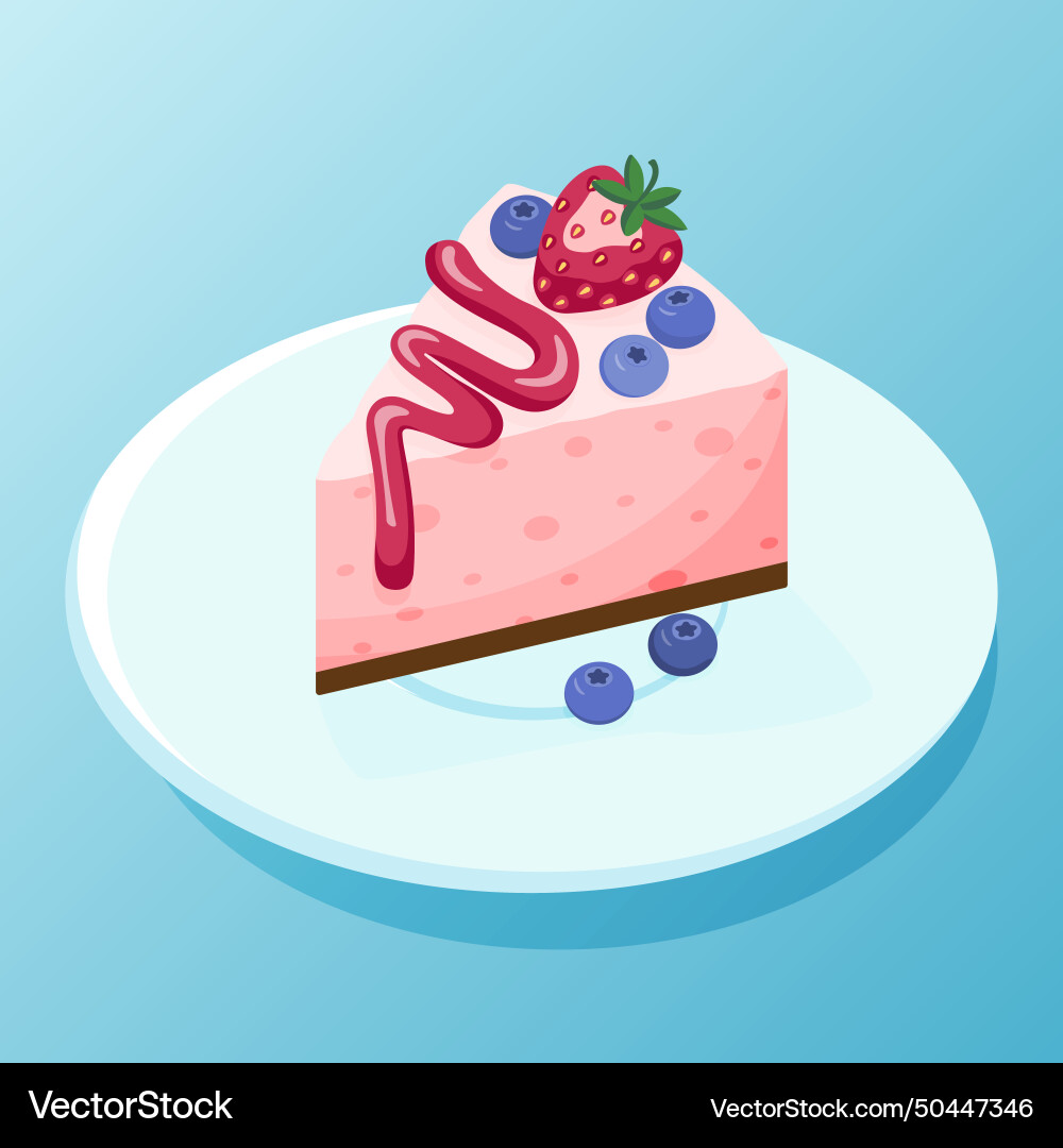 Strawberry cheesecake dessert Royalty Free Vector Image