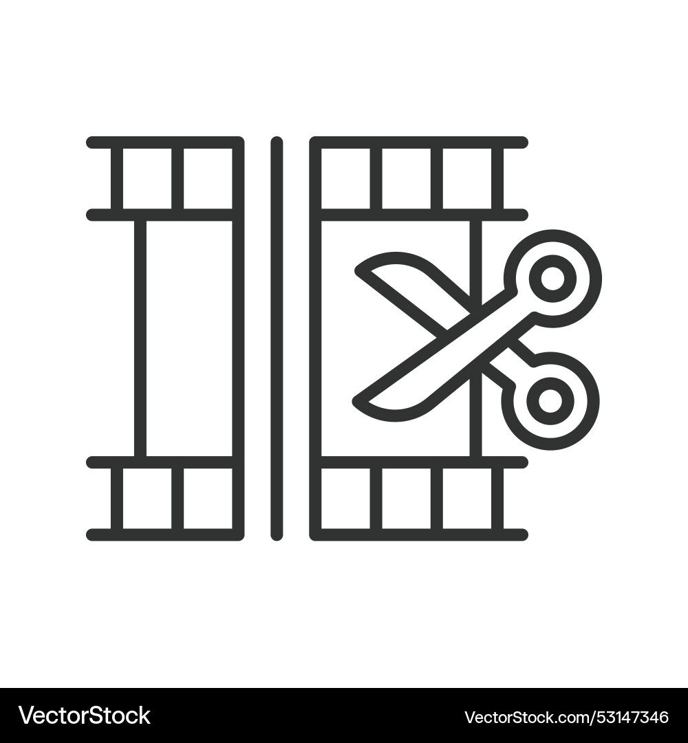 Video cut in line design trimming Royalty Free Vector Image