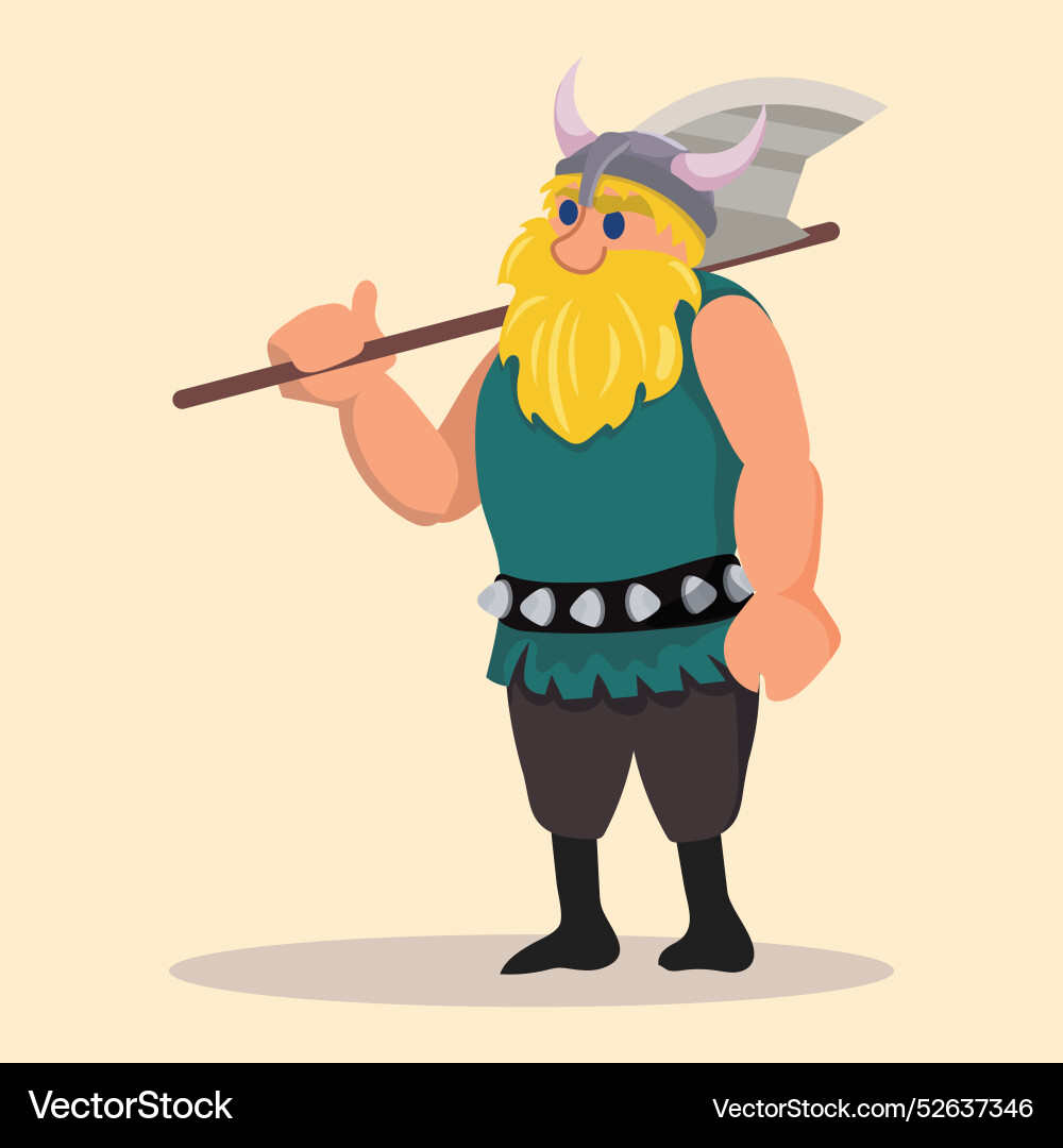 Viking Cartoon Charakter Lizenzfreies Vektorbild