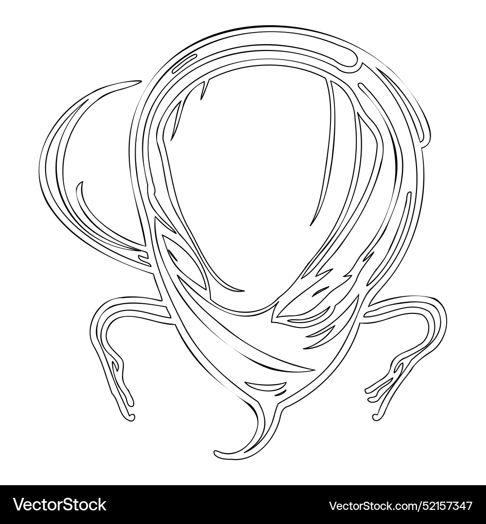 Alien outline sketch Royalty Free Vector Image