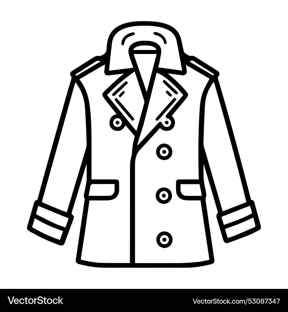 Coat icon or modern line symbol art Royalty Free Vector