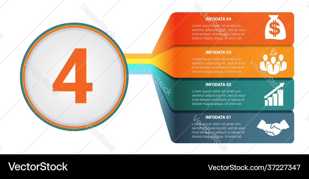 Colorful Infographic Templates - 4 Positions Vector Image