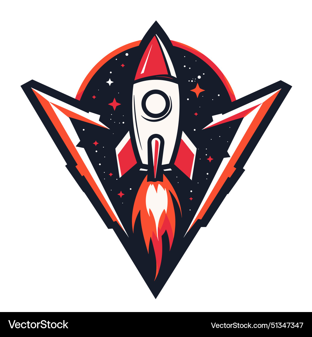 Esport logo rocket in space icon sticker logotype Vector Image