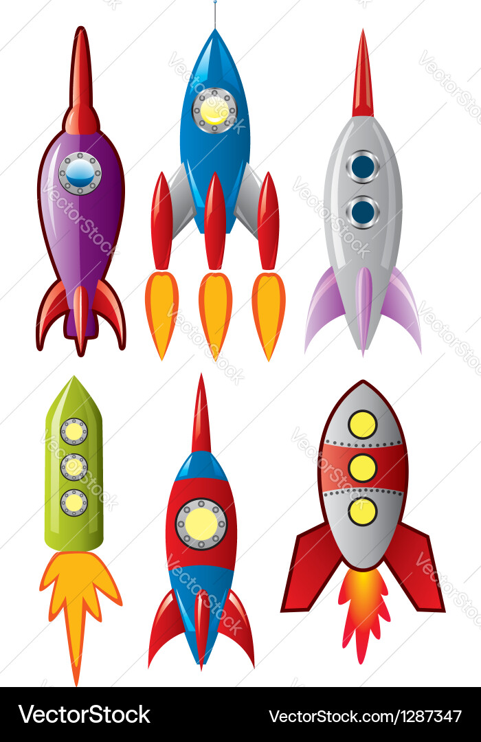 Rocket ships Royalty Free Vector Image - VectorStock