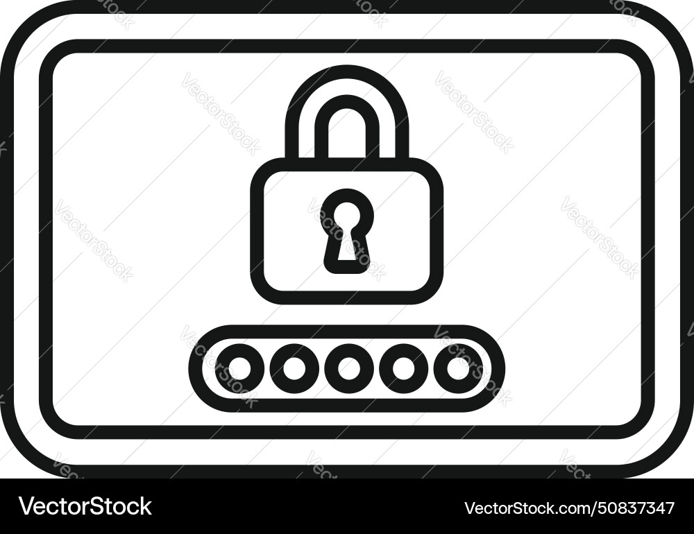 Tablet enter passcode icon outline access Vector Image
