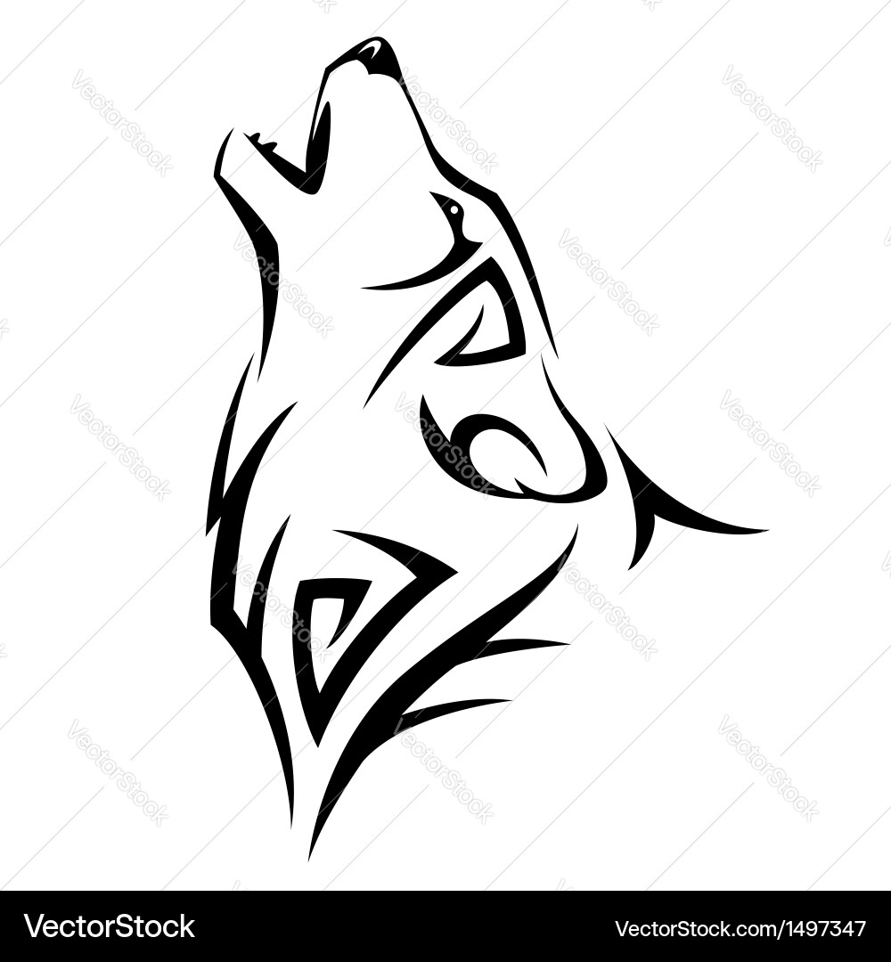 Black And White Wolf Howling Drawings