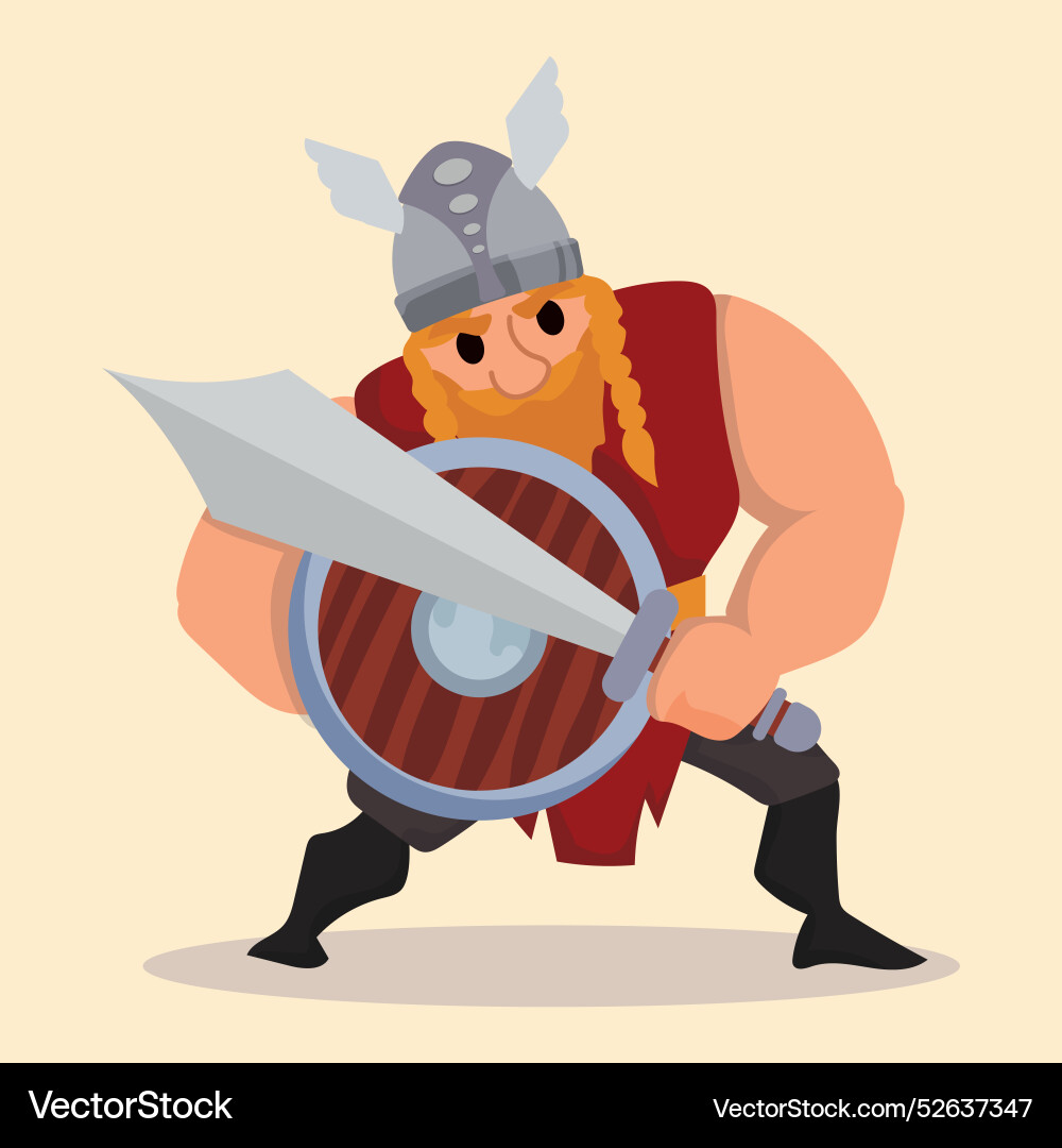 Viking cartoon character Royalty Free Vector Image