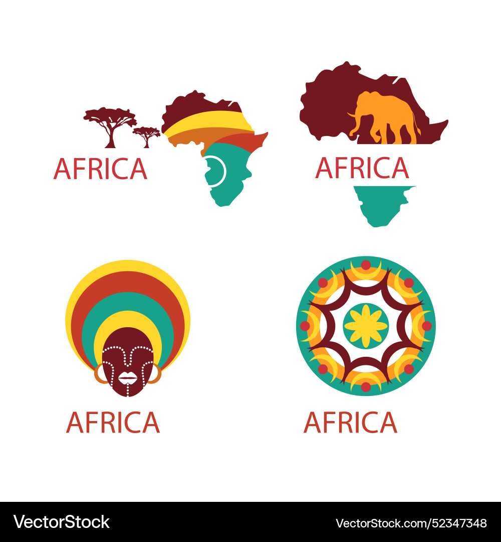 Africa map logo selection Royalty Free Vector Image