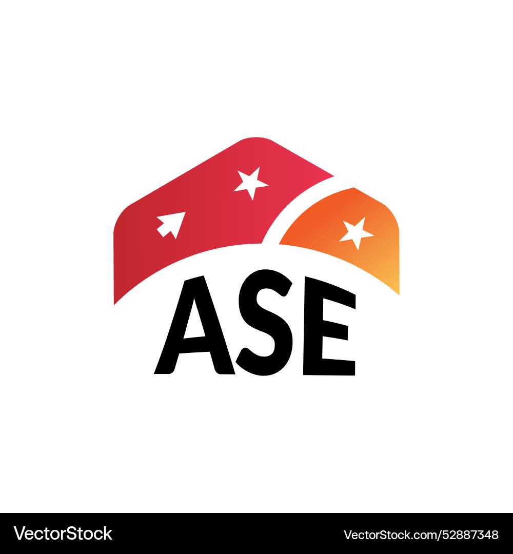 Ase letter logo design on white background Vector Image