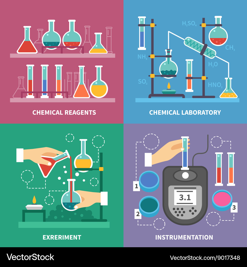 Chemical Laboratory Icons Royalty Free Vector Image