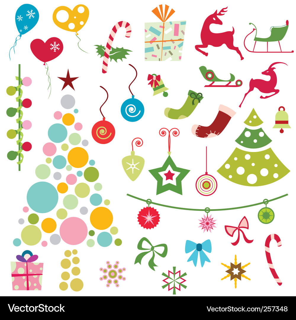 Christmas decoration set Royalty Free Vector Image