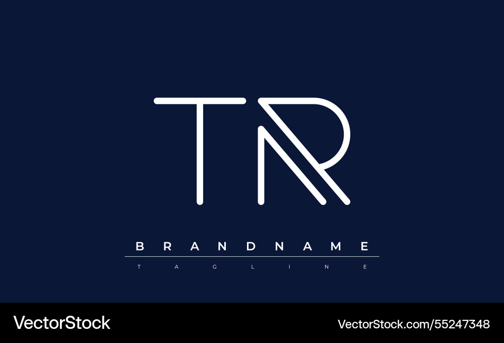 Creative tr letter initial logo image Royalty Free Vector