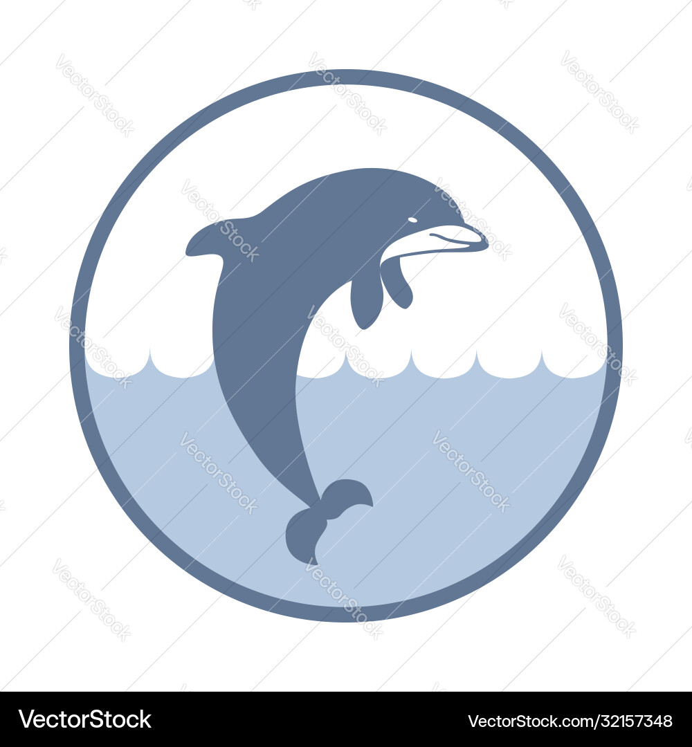 Dolphin sign Royalty Free Vector Image - VectorStock
