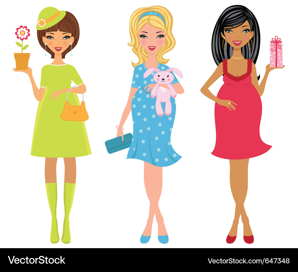 Elegant moms-to-be Royalty Free Vector Image - VectorStock