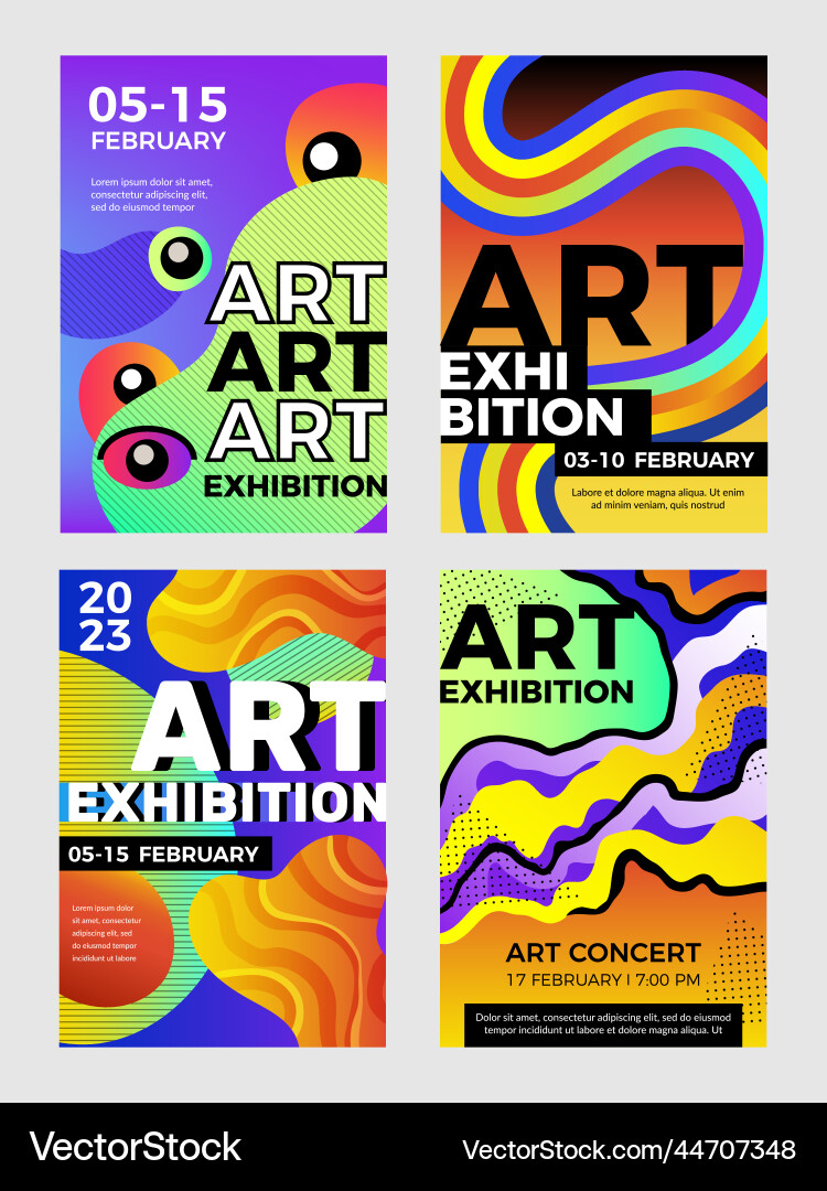 Exhibition poster art museum invitation placard Vector Image