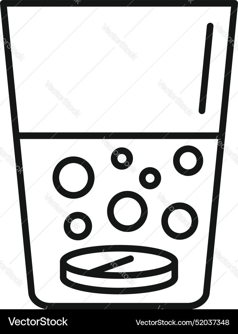 Glass of water dissolving effervescent tablet Vector Image