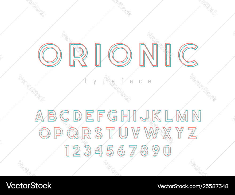 Latin uppercase alphabet letters and numbers Vector Image