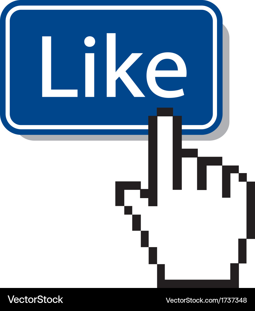 Like icon mouse cursor pressing button Royalty Free Vector