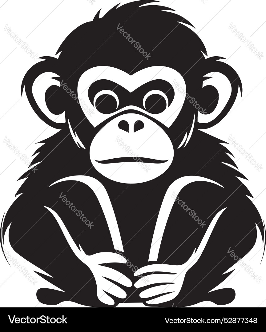 Majestic primate majesty black wildlife design Vector Image