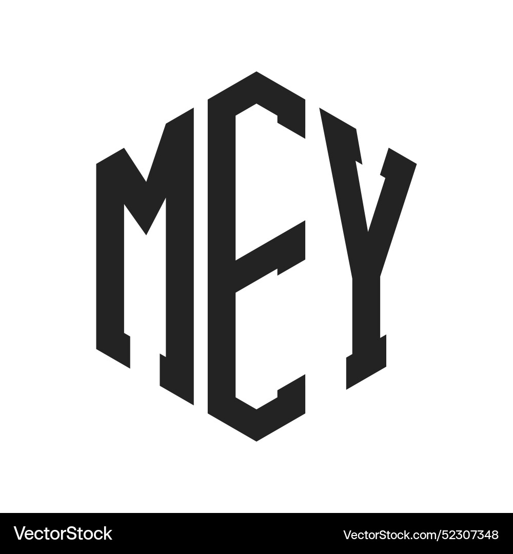 Mey logo design initial letter monogram Royalty Free Vector