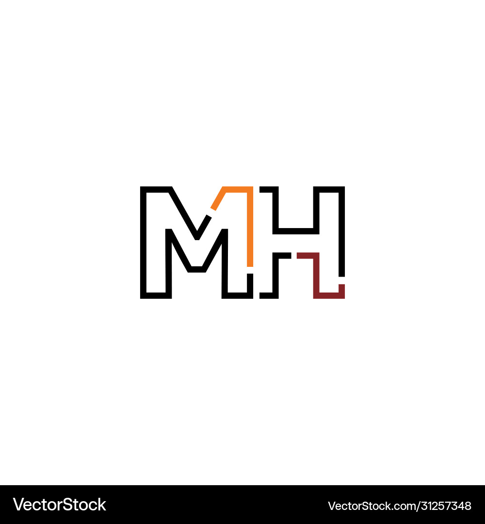 Mh letter logo icon design template elements Vector Image
