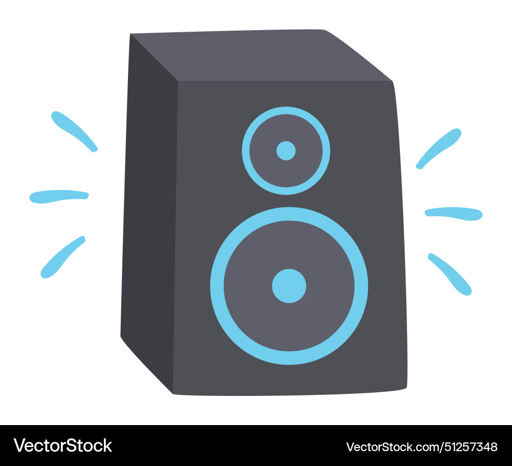Musical speaker in flat design audio loudspeaker Vector Image