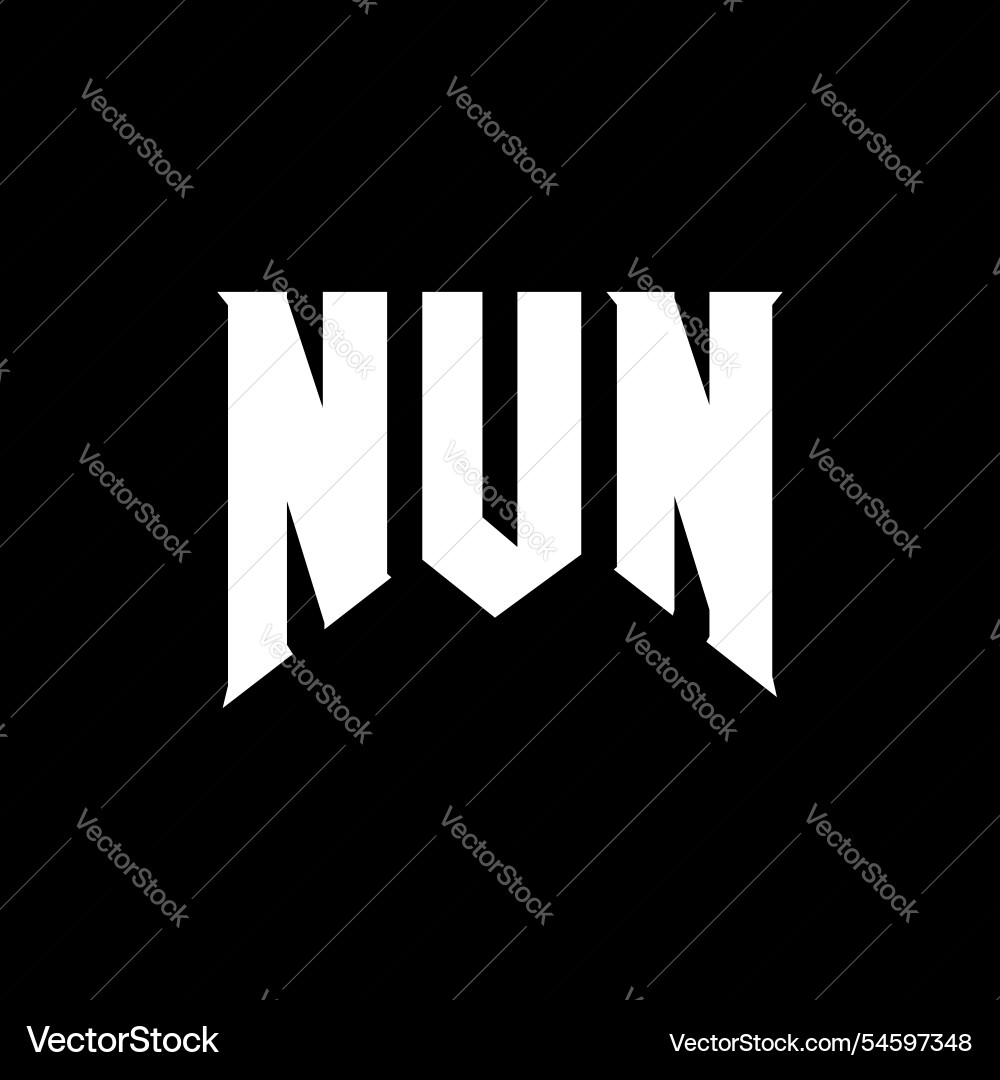Nun letter logo design for technology company Vector Image