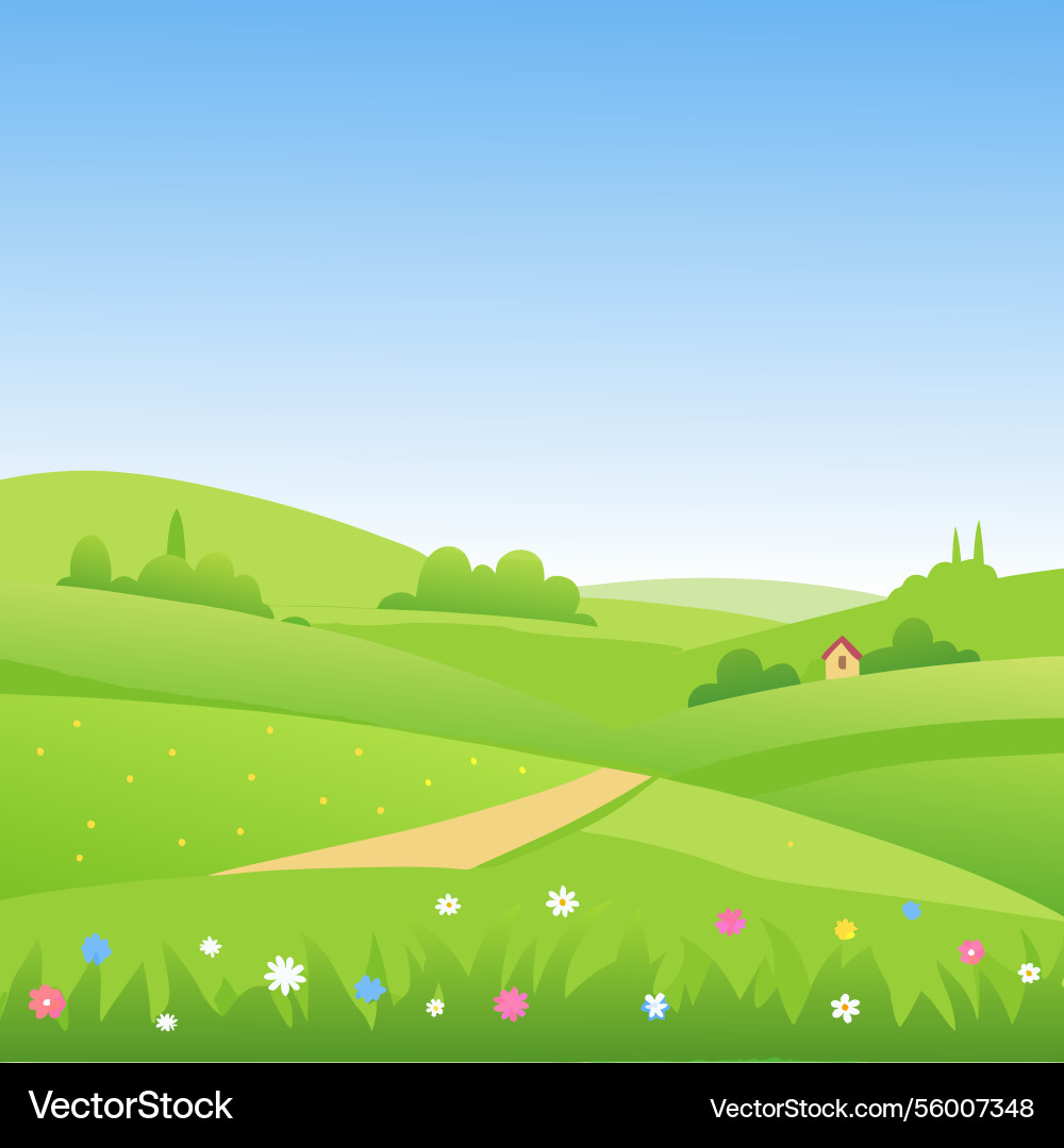 Picturesque rolling hills landscape Royalty Free Vector