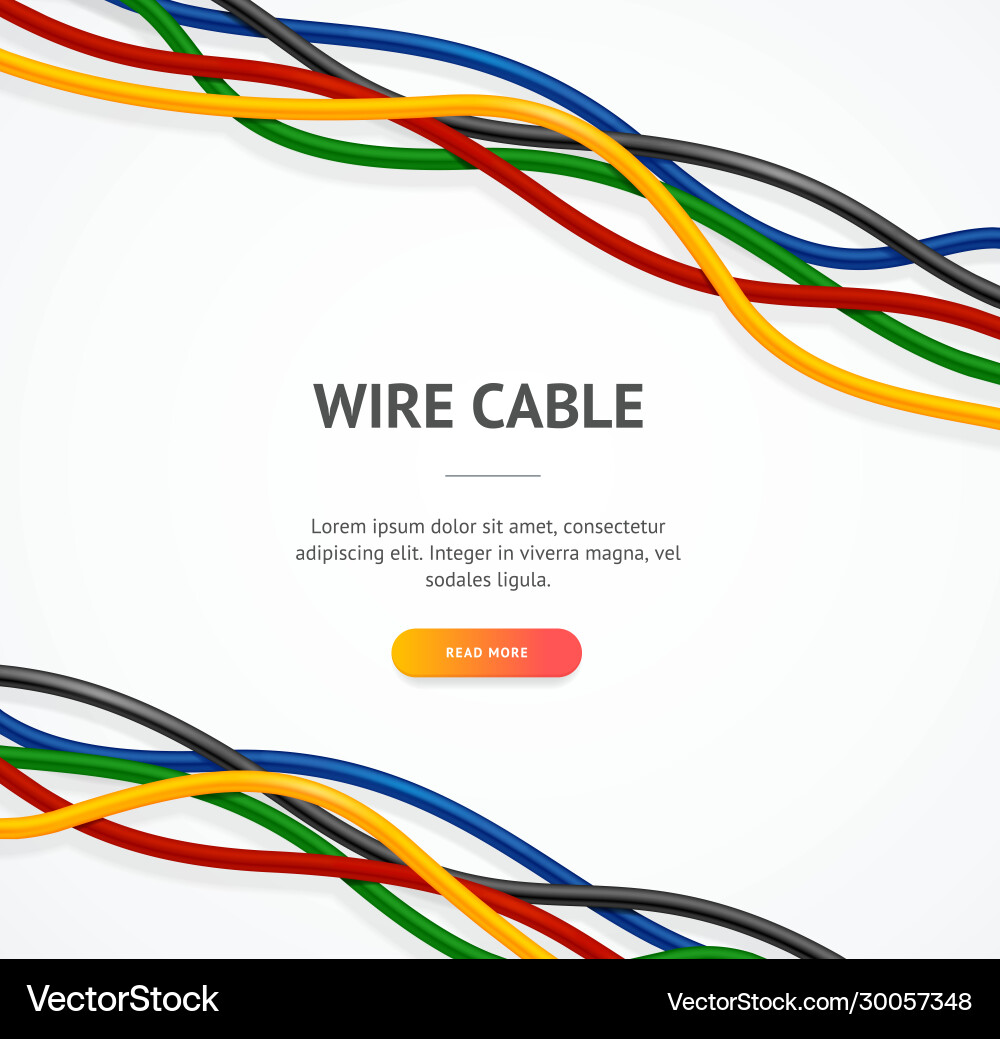 Realistische detaillierte 3D-Kabelkonzept ad poster