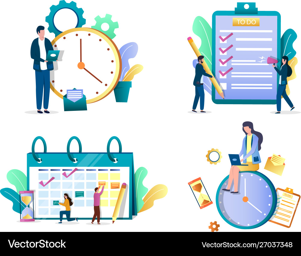 Task management concept isolated Royalty Free Vector Image