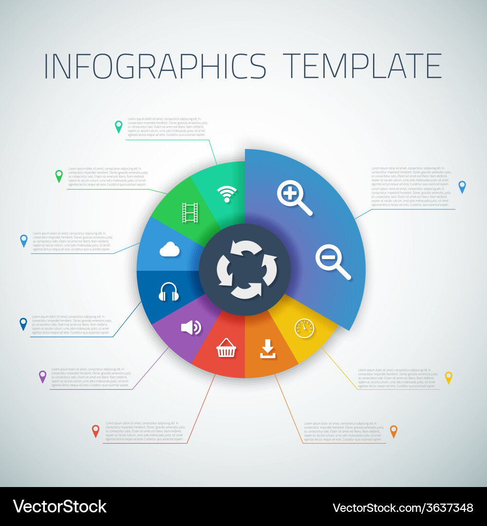 Timeline Pie Chart Template Royalty Free Vector Image
