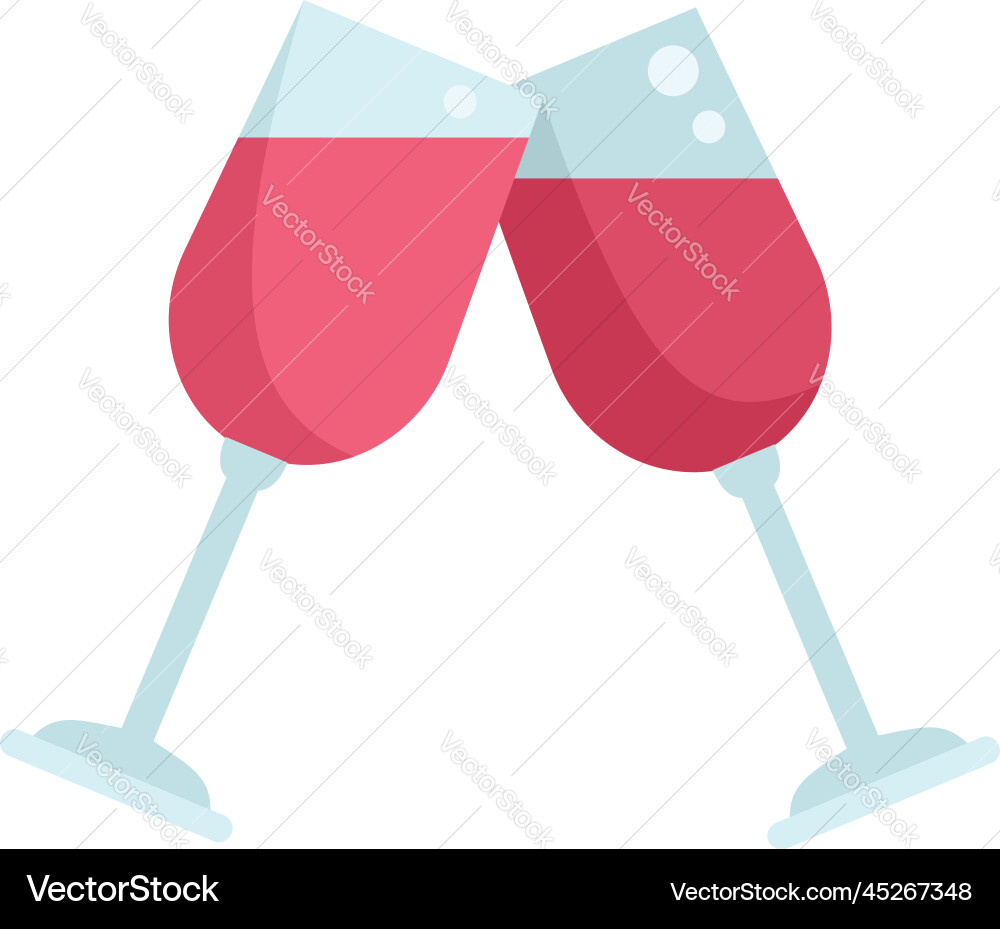 Wine cheers icon flat hand drink Royalty Free Vector Image