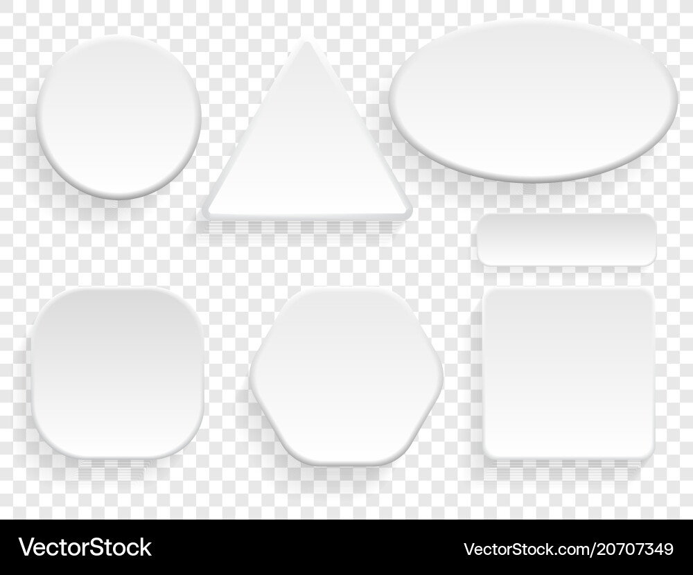3D White Button Set Royalty Free Vector Image - VectorStock
