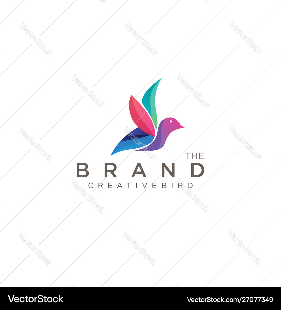 Abstract flying bird logo design creative sign Vector Image