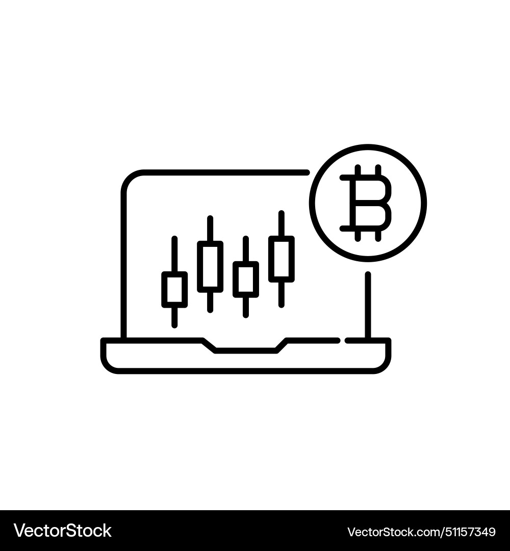 Bitcoin trading graph candlesticks chart Vector Image