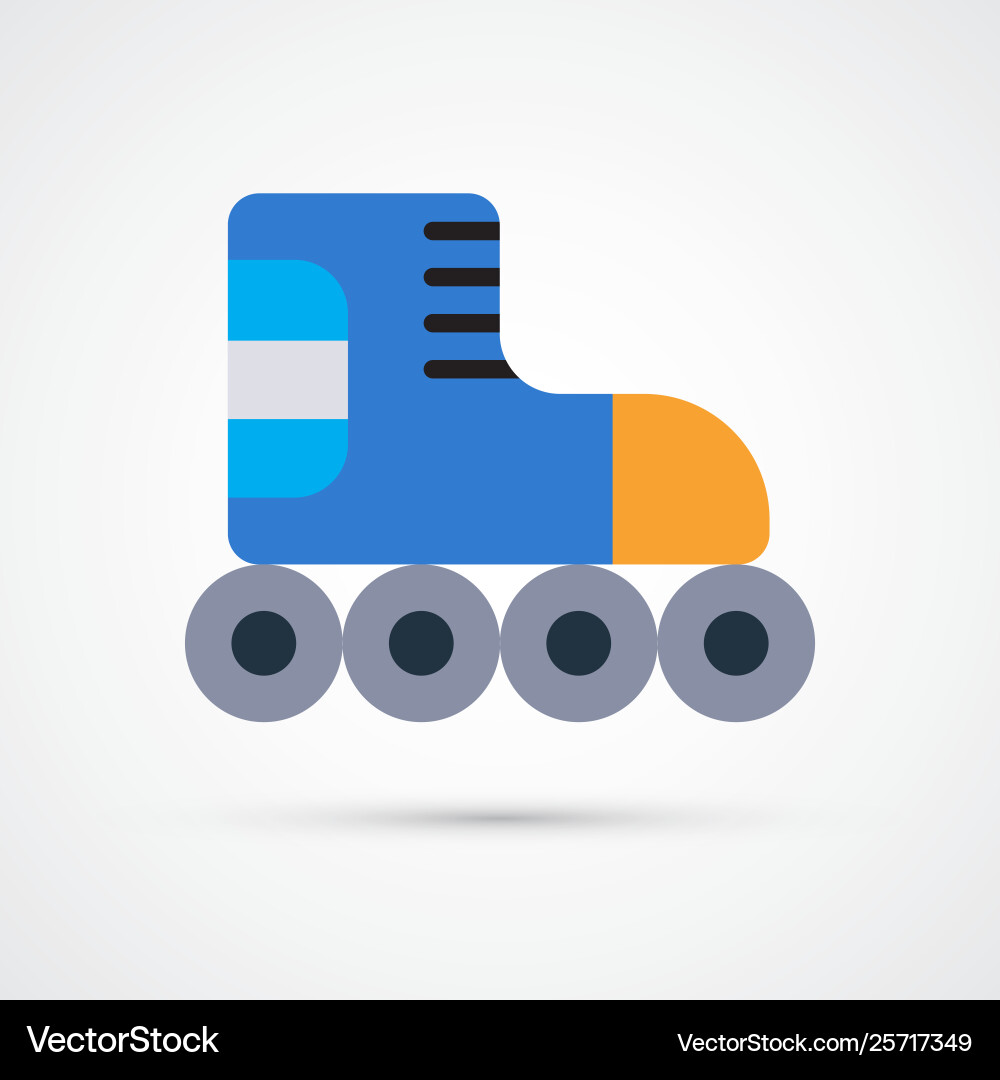 Colored roller skate symbol Royalty Free Vector Image
