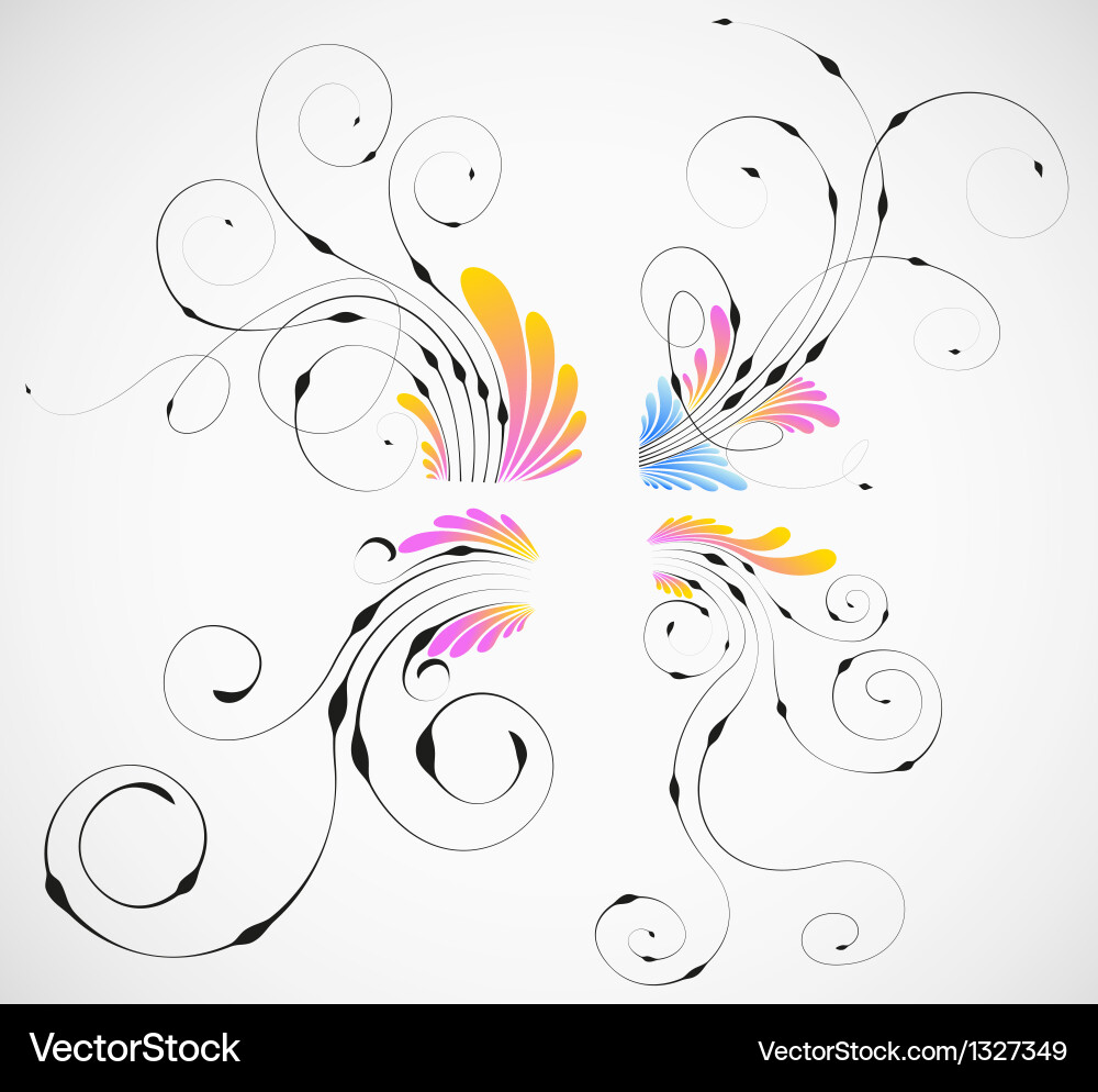 Curled design elements Royalty Free Vector Image