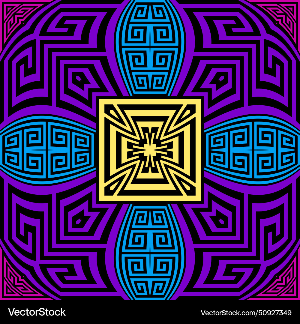 Floral abstract ornamental greek key meanders Vector Image