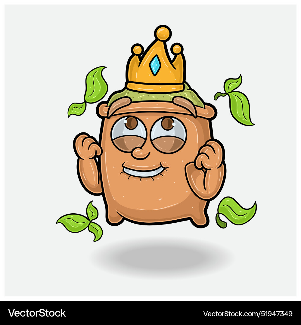 Matcha mascot cartoon with happy expression Vector Image