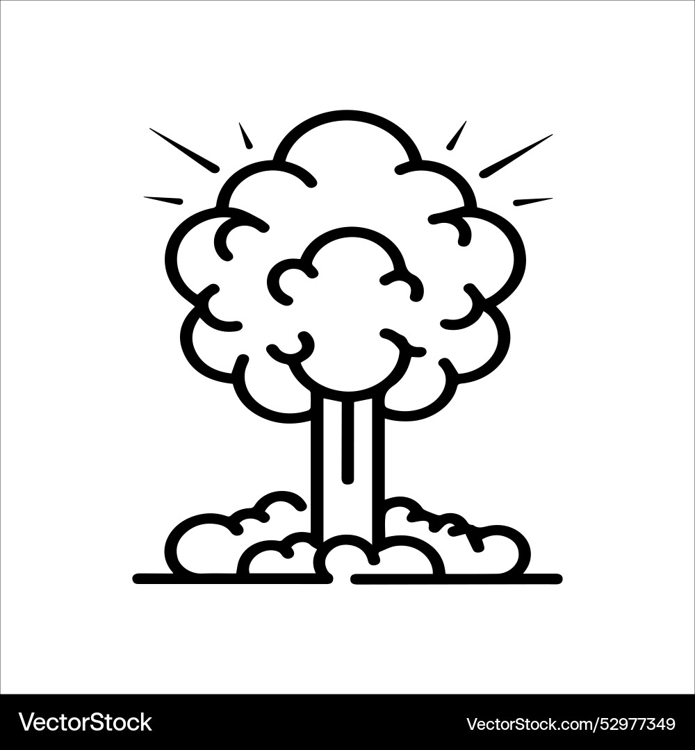 Nuclear bomb icon or modern line symbol line art Vector Image