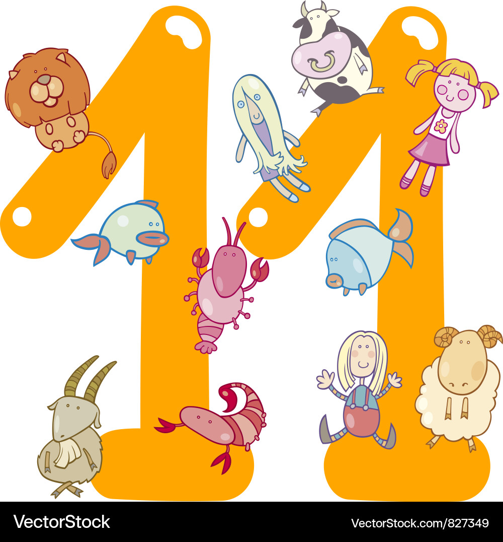 Number eleven Royalty Free Vector Image - VectorStock