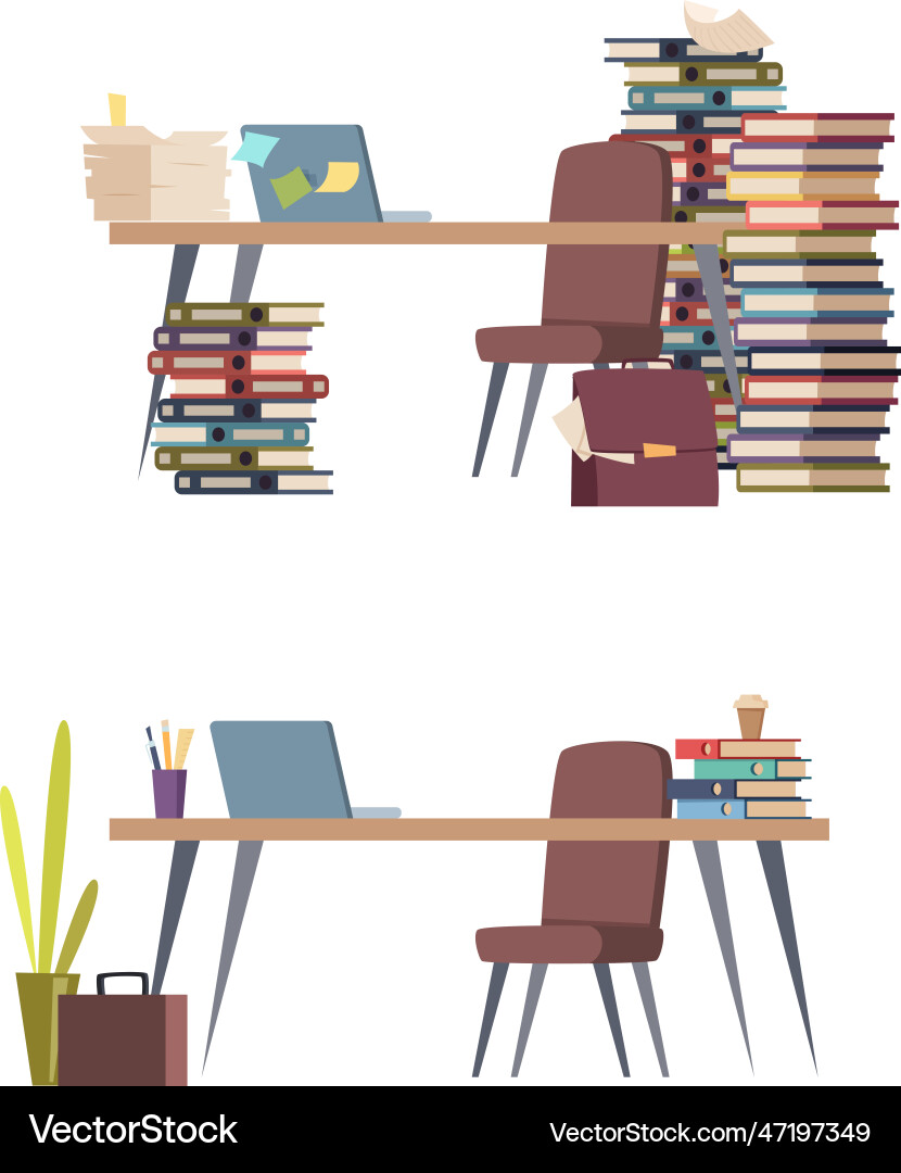 Office workplace organize organized and Royalty Free Vector