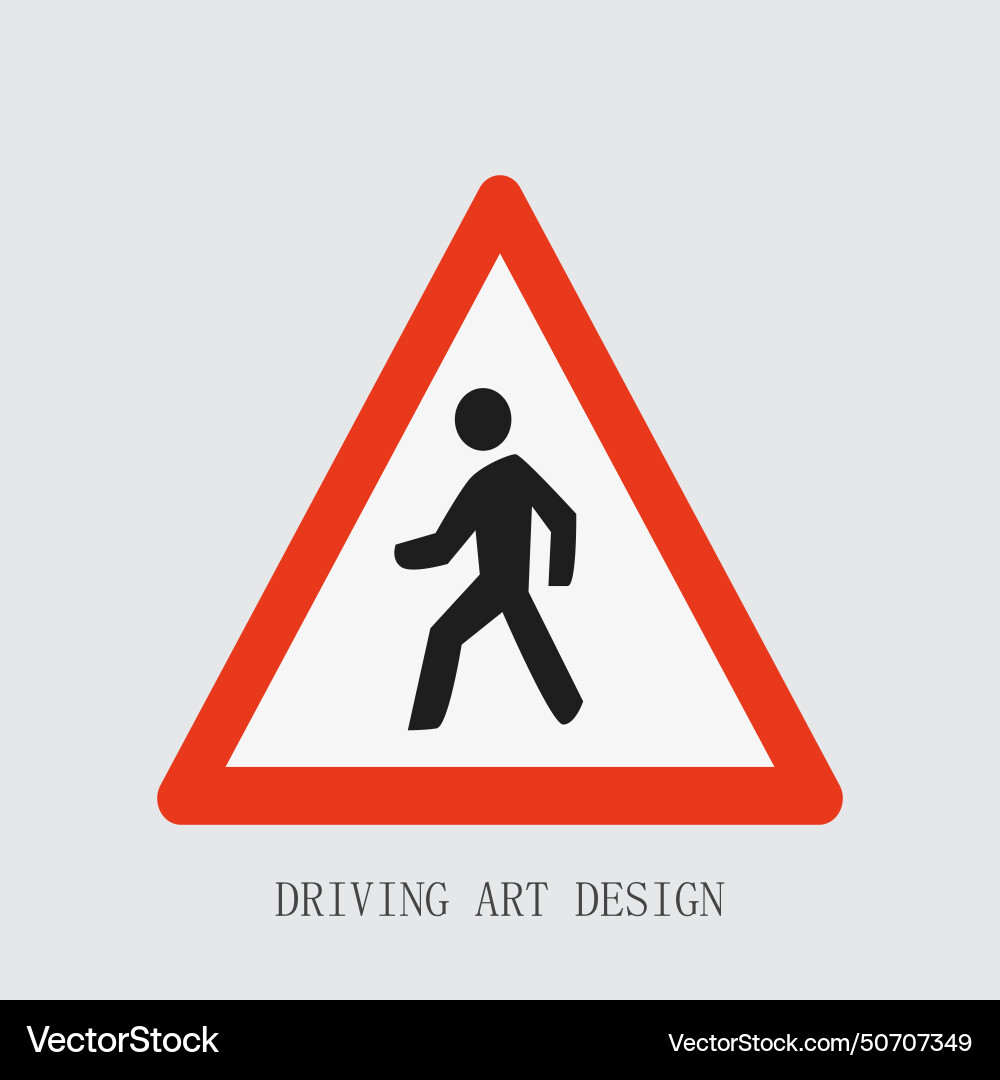 Pedestrian crossing sign isolated Royalty Free Vector Image