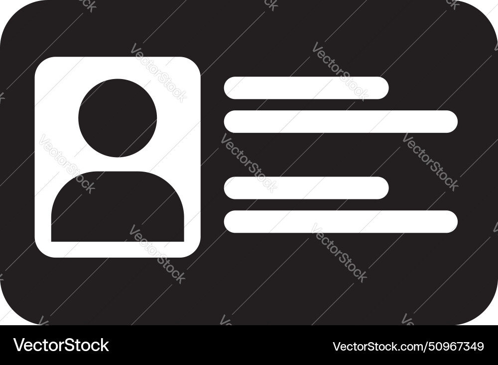 Simple classic id card icon Royalty Free Vector Image