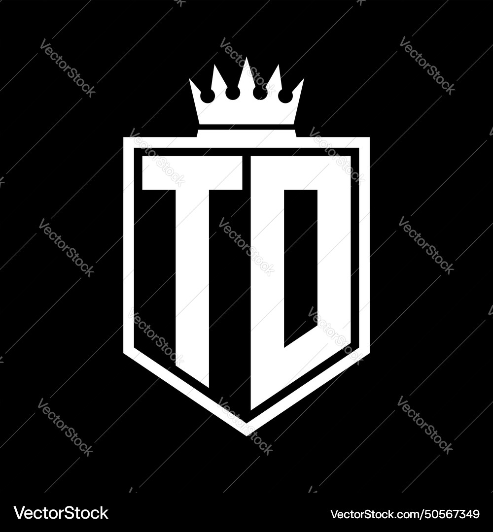 Td logo monogram bold shield geometric shape Vector Image