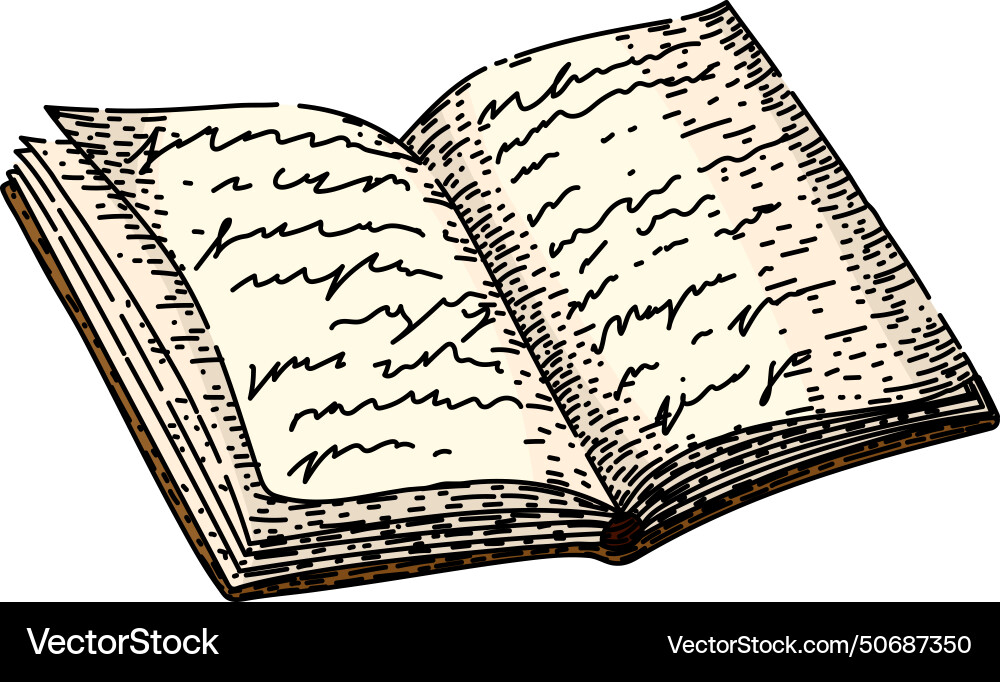 Book reading sketch hand drawn Royalty Free Vector Image