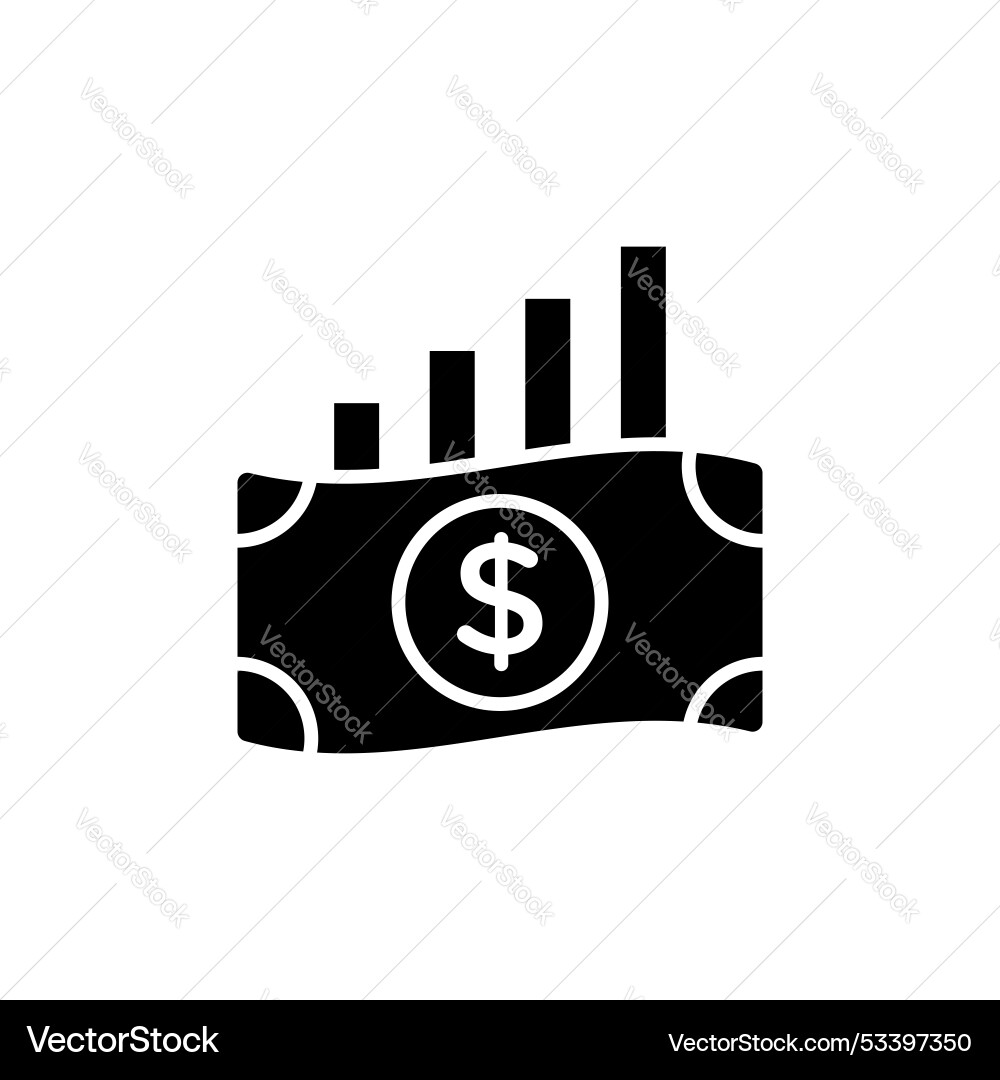 Capital gain line icon isolated on white Vector Image