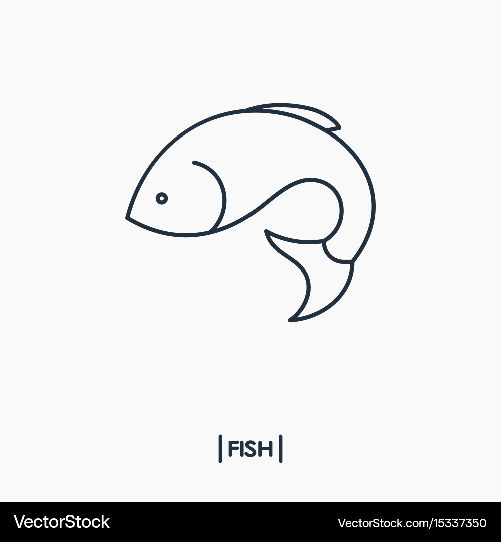 Fish outline icon Royalty Free Vector Image - VectorStock