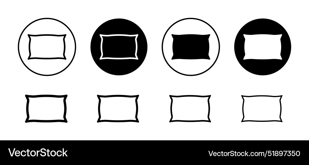 Pillow icon set collection for web Royalty Free Vector Image