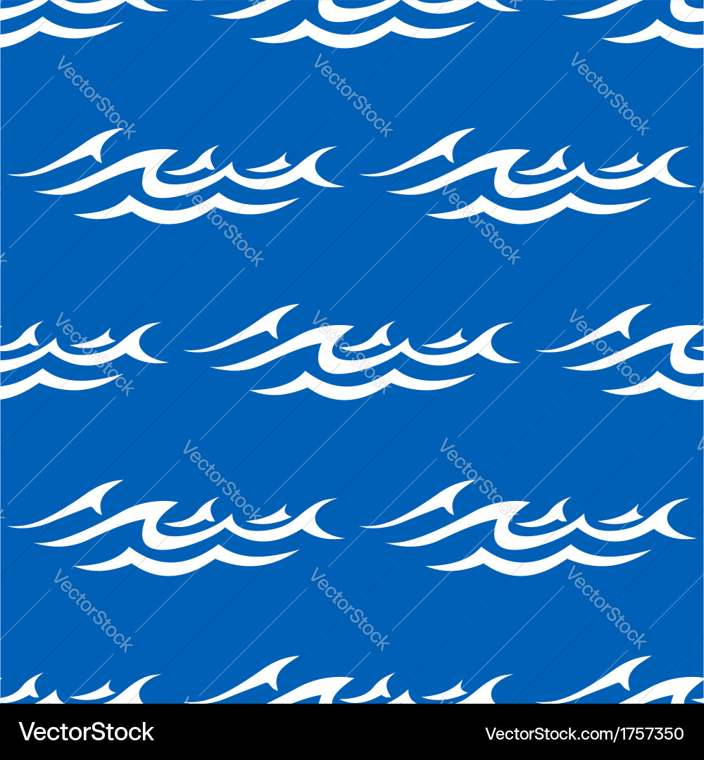Seamless pattern with water waves Royalty Free Vector Image